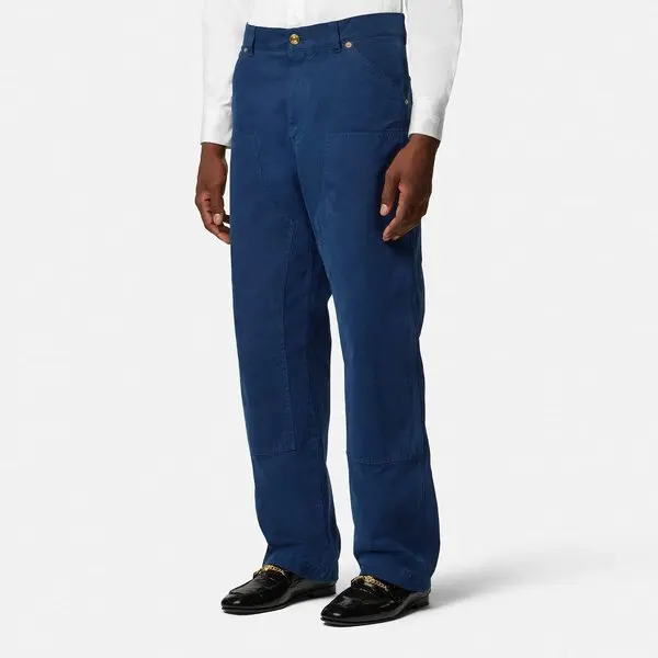 Versace Cotton Carpenter Trousers - Blue
