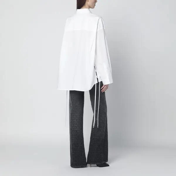 Balenciaga Cotton Poplin Shirt With Lace-up Details - White