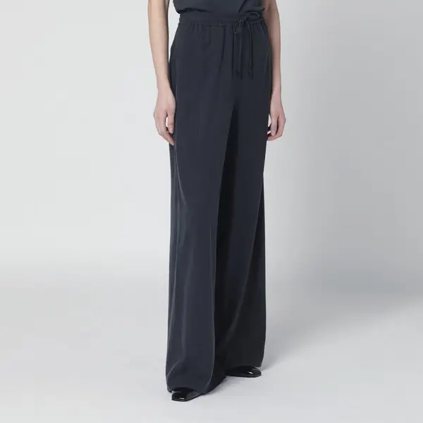 Max Mara Wide-leg Silk Trousers - Blue