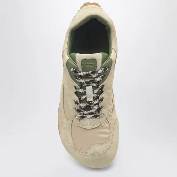 Bottega Veneta Orbit Flash Sneakers In Suede And Nylon - Beige