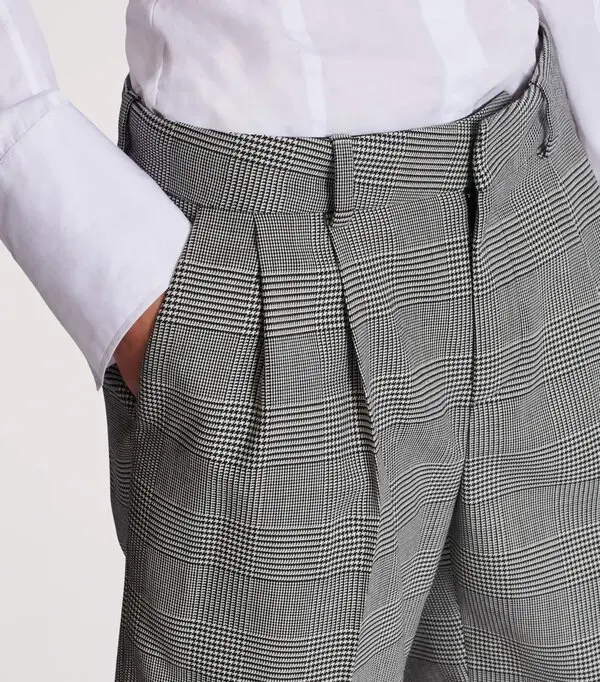 Balmain Virgin Wool-blend Check Bermuda Shorts