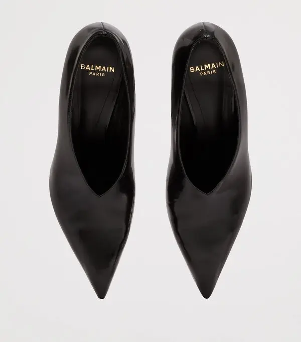 Balmain 95 Patent Leather Wedge Pumps - Black