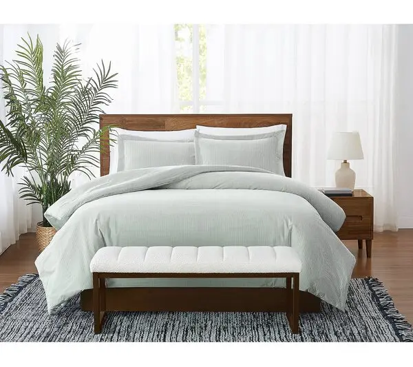 BROOKLYN LOOM Pinstripe King Duvet Cover Set