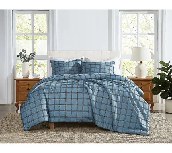 CANNON Luka Grid Full/queen 3 Piece Duvet Cover Set - One-color
