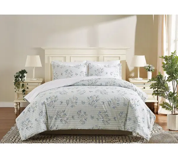 COTTAGE CLASSICS Emma Floral King Duvet Set - One-color
