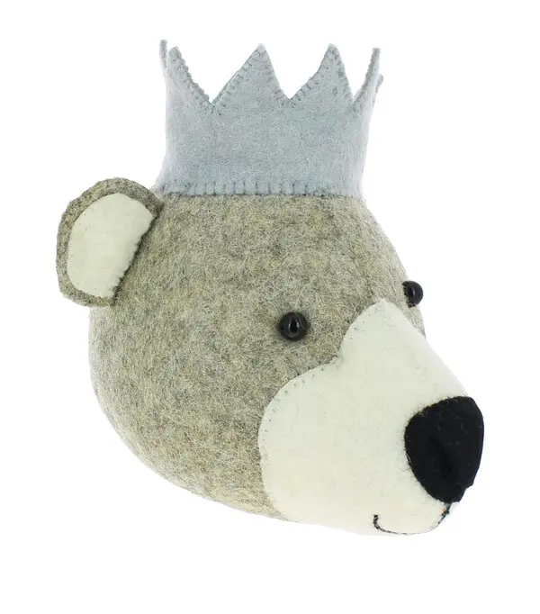 FIONA WALKER Mini Organic Wool Bear Head Decoration