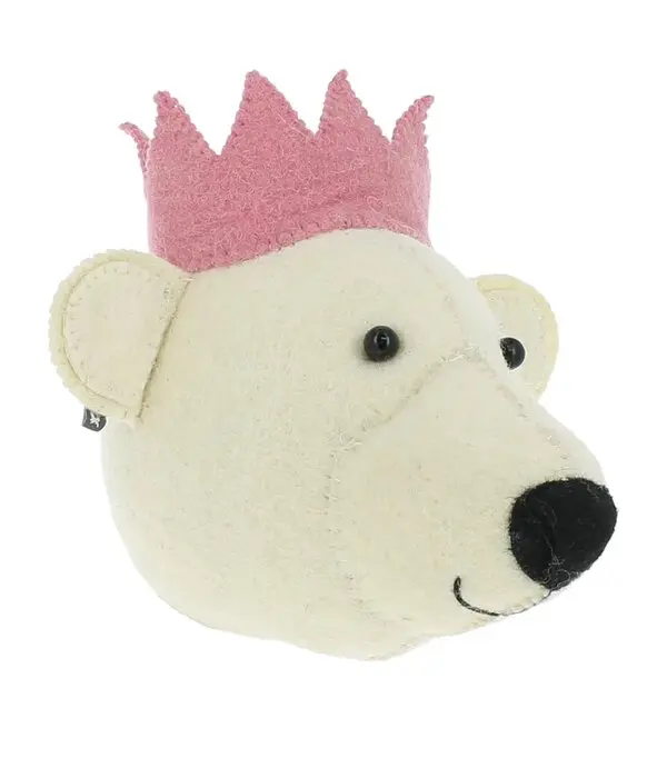 FIONA WALKER Mini Organic Wool Polar Bear Head Decoration