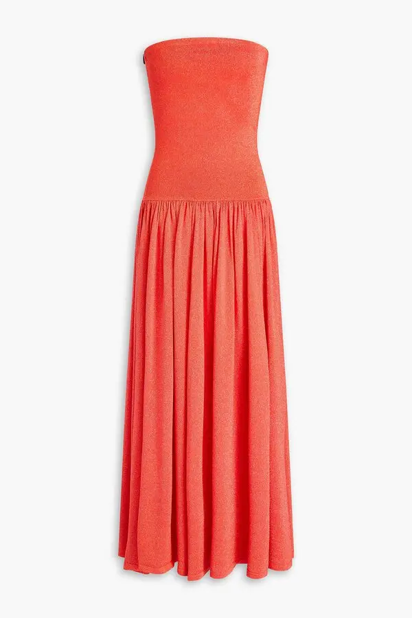 Zimmermann Strapless Metallic Stretch-knit Maxi Dress