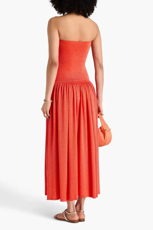 Zimmermann Strapless Metallic Stretch-knit Maxi Dress