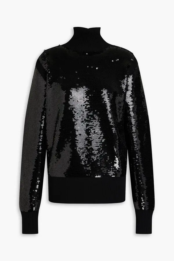 JOSEPH Sequined Wool-blend Turtleneck Sweater