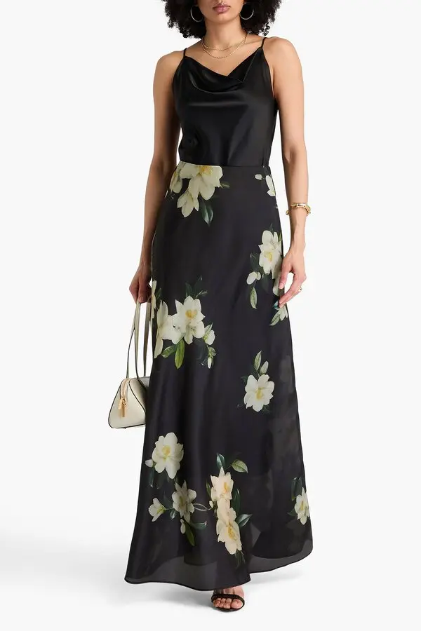 Zimmermann Floral-print Silk-organza Maxi Skirt