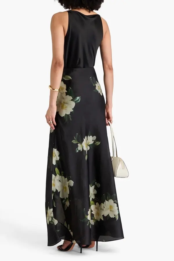 Zimmermann Floral-print Silk-organza Maxi Skirt