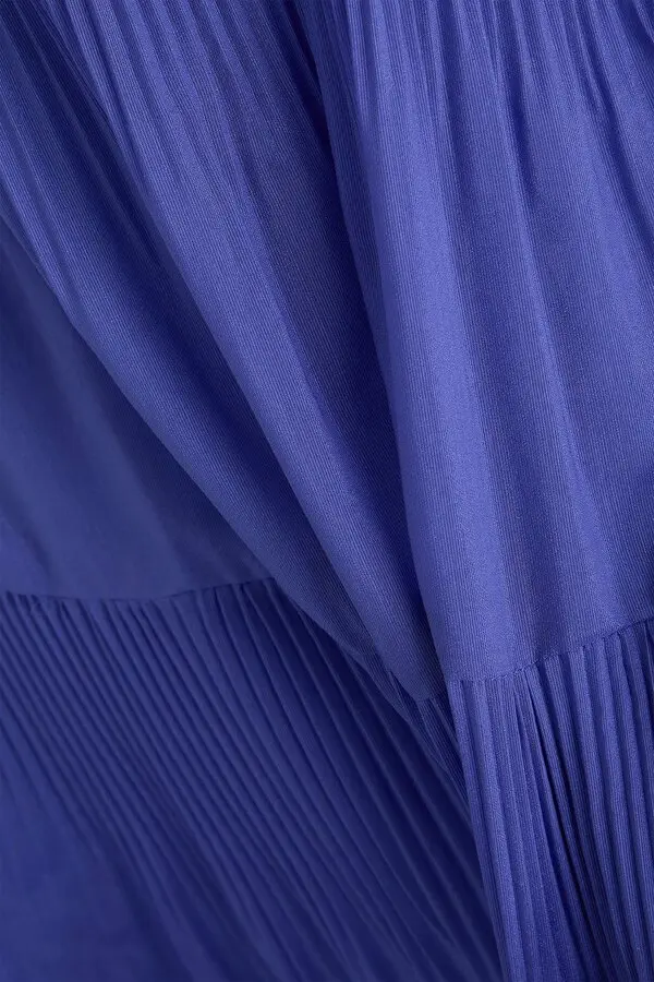 Zimmermann Plissé-organza Mini Dress - Indigo