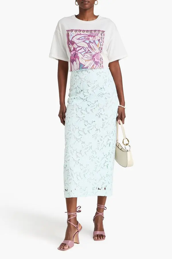 Zimmermann Guipure Lace Midi Pencil Skirt