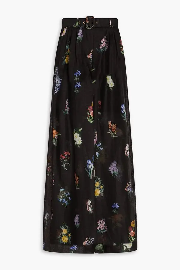 Zimmermann Pleated Floral-print Wide-leg Pants