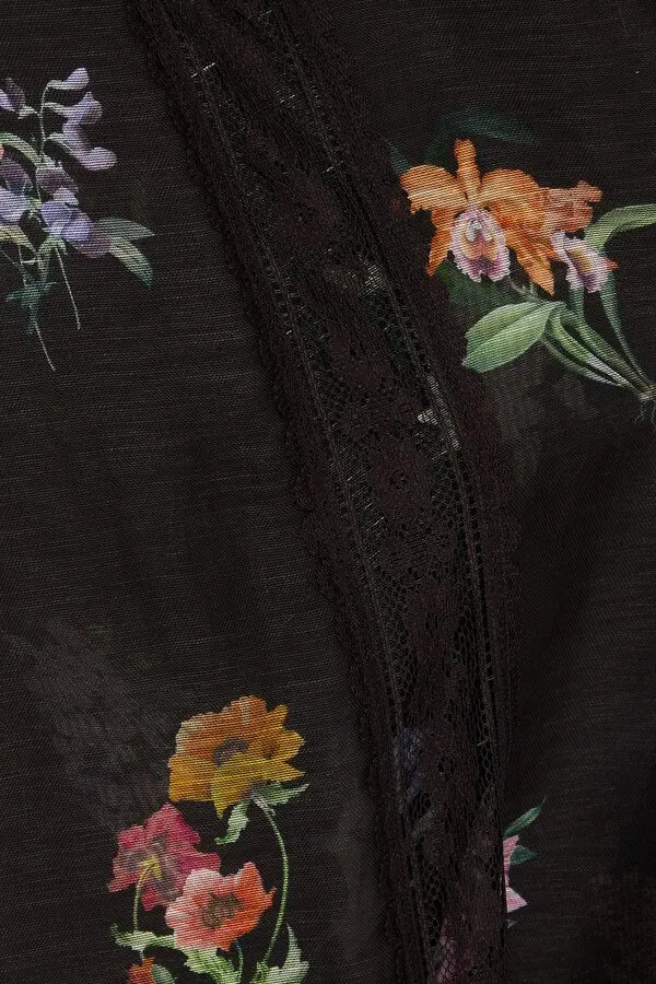 Zimmermann Pleated Floral-print Wide-leg Pants