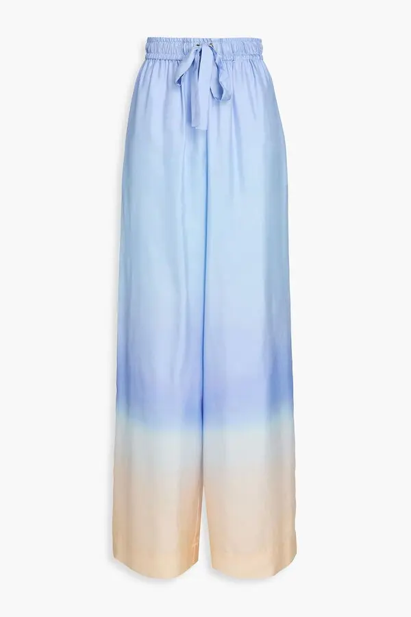 Zimmermann Dégradé Silk-twill Wide-leg Pants