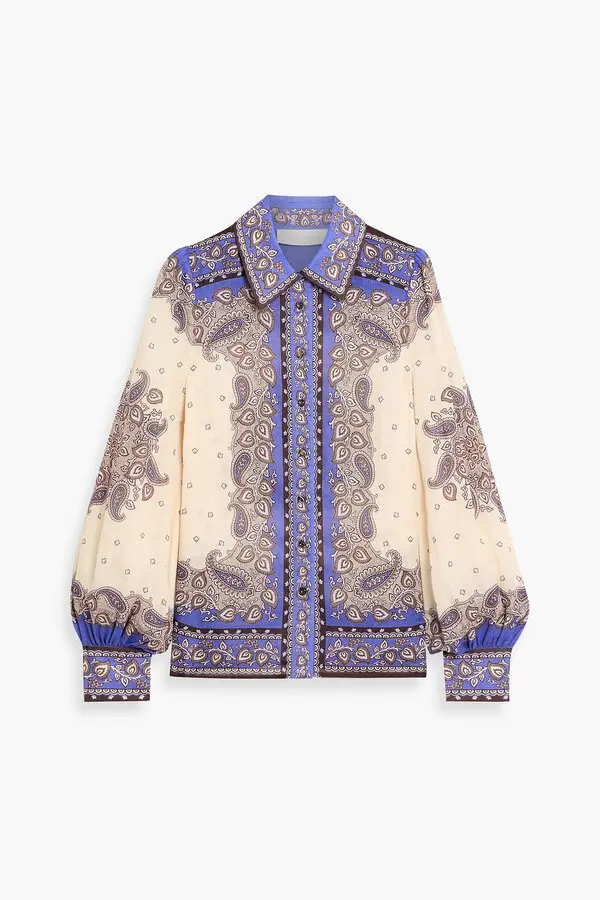 Zimmermann Paisley-print Ramie Shirt