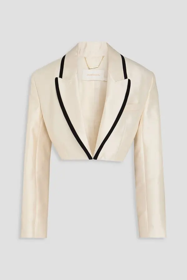 Zimmermann Cropped Wool And Silk-blend Gabardine Jacket