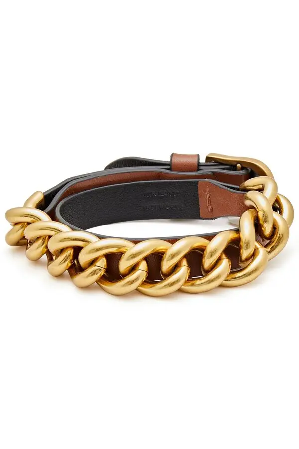 Zimmermann Chain-trimmed Leather Bracelet - Brown