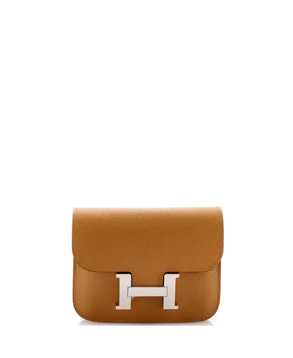 HERMES Constance Slim Wallet Epsom - Brown