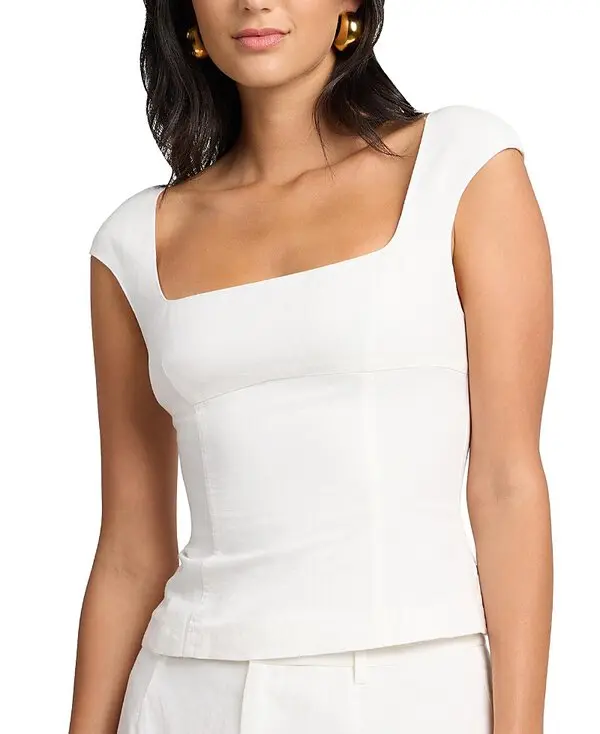 Onia Linen-tencel Peplum Top