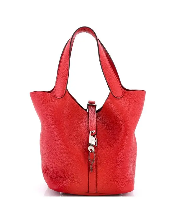 Hermès Mm Picotin Lock Bag Clemence - Red