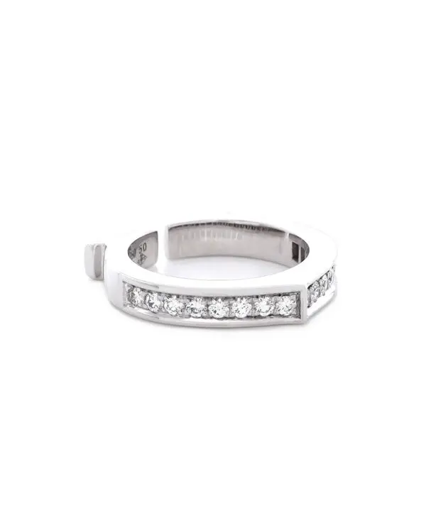 CARTIER Flat C Diamond Ring 18k Gold