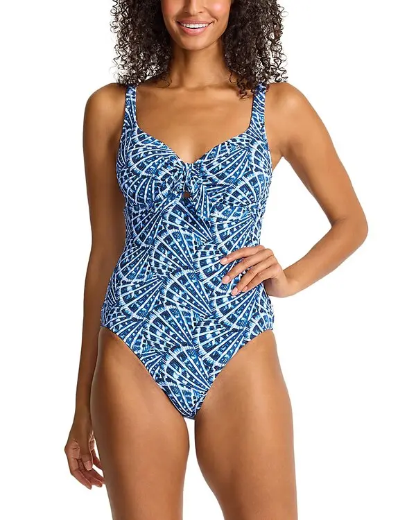 Tommy Bahama Island Cays Shell Cove One Piece Swimsuit - Indigo Tide