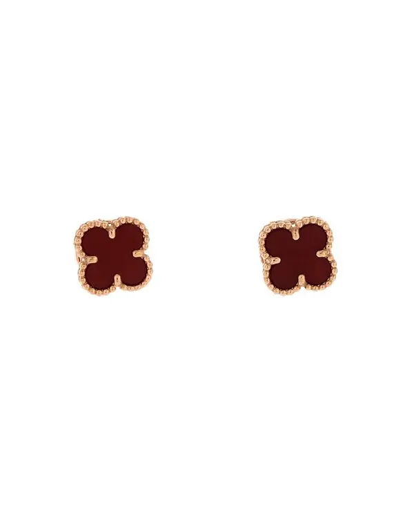 VAN CLEEF & ARPELS Sweet Alhambra Stud Earrings - Pink