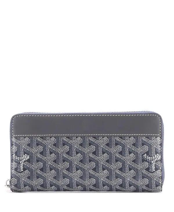GOYARD Matignon Zip Wallet Coated Canvas With Leather - Gray