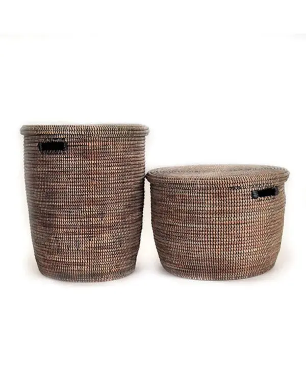 MBARE Flat Lid Storage Basket Monochrome Low Storage