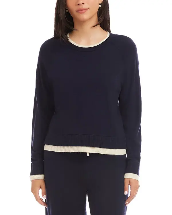 Karen Kane Contrast Crewneck Sweater