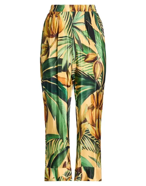 Farm Rio Viscose Tropical Floral Print Pants - Marigold
