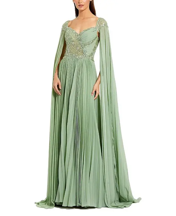 mac duggal green pleated dress Mac Duggal 68222 main image 1