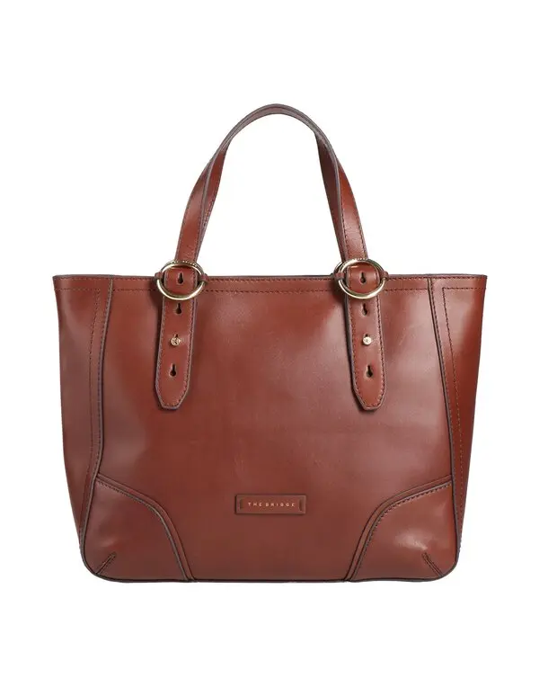 THE BRIDGE Leather Tote With Logo