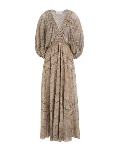 KAOS Maxi Flared Dress - Beige