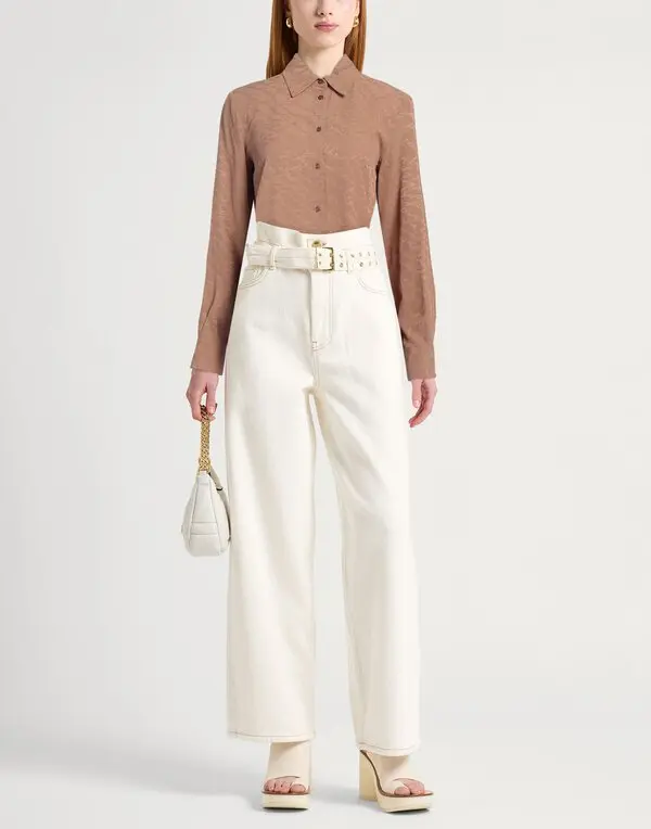 Pinko Jacquard Logo-print Shirt - Beige