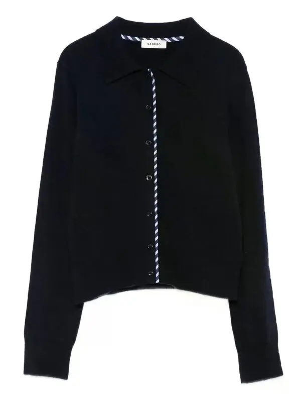 Sandro Striped Wool And Cashmere Cardigan