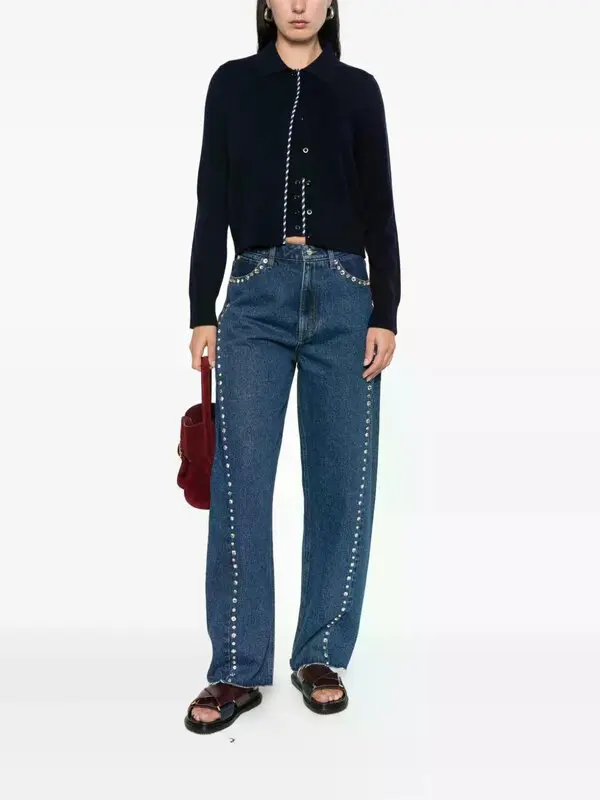 Sandro Striped Wool And Cashmere Cardigan