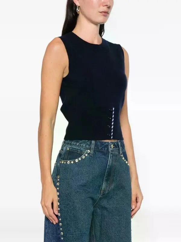 Sandro Cropped Striped Knit Top