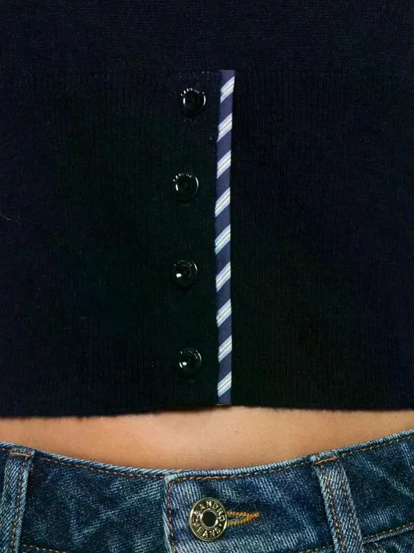 Sandro Cropped Striped Knit Top