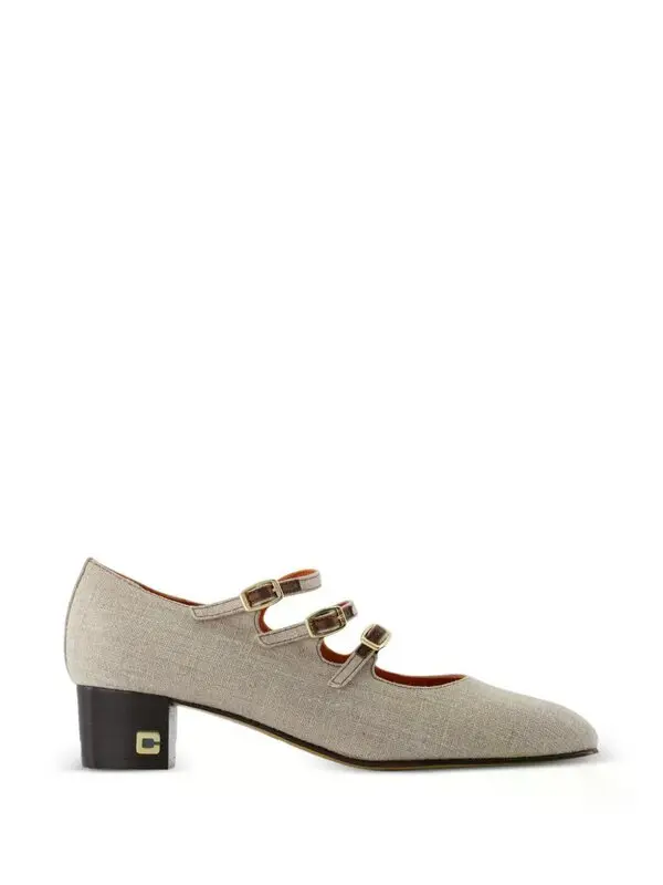 CAREL Kina Buckled Canvas Pumps - Neutrals