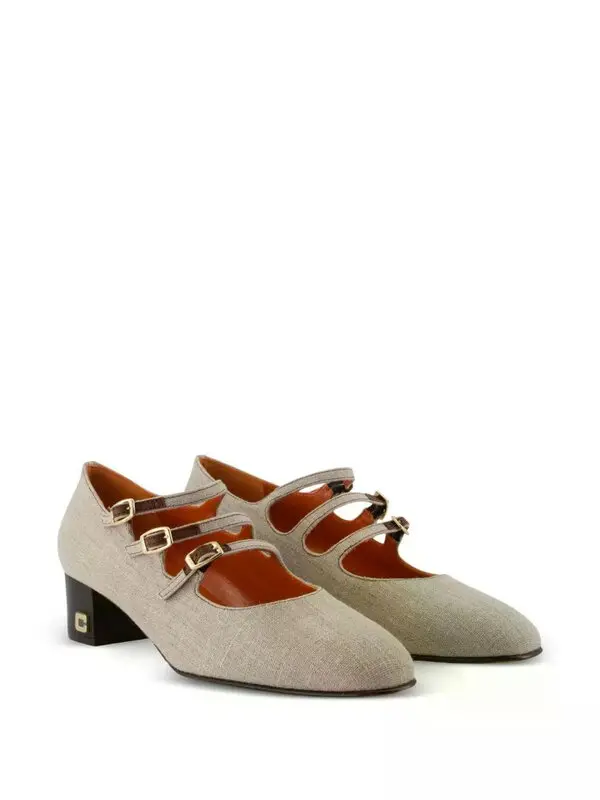 CAREL Kina Buckled Canvas Pumps - Neutrals