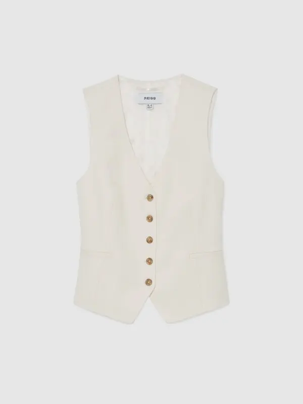 REISS Malin Button-through Tailored Waistcoat