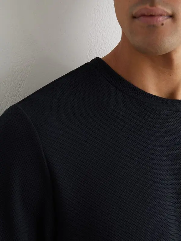 REISS Jack Textured Crew-neck Modern-fit T-shirt - Navy