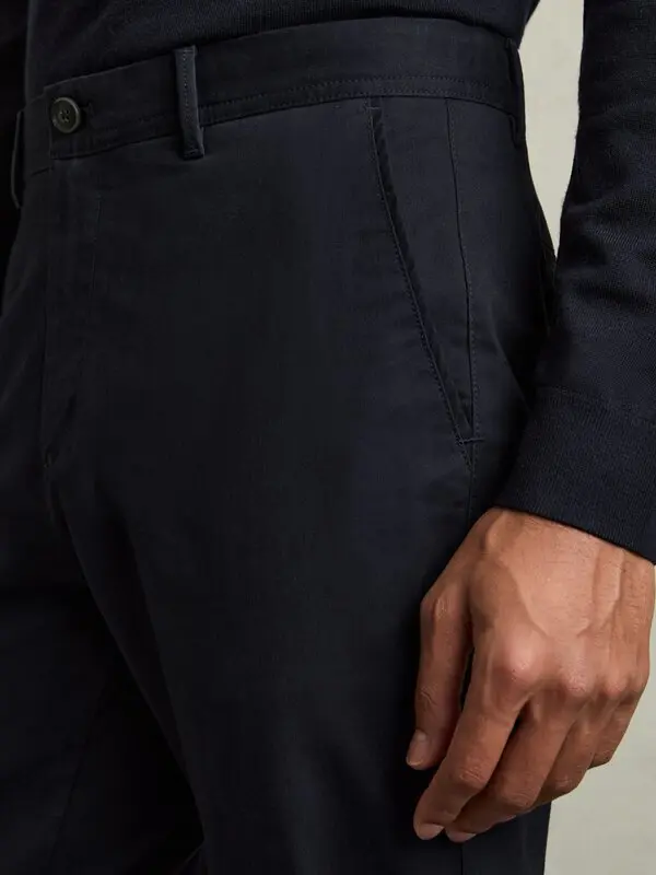 REISS Pitch Washed-cotton Slim-fit Chinos