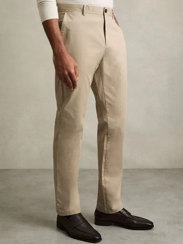 REISS Pitch Washed-cotton Slim-fit Chinos