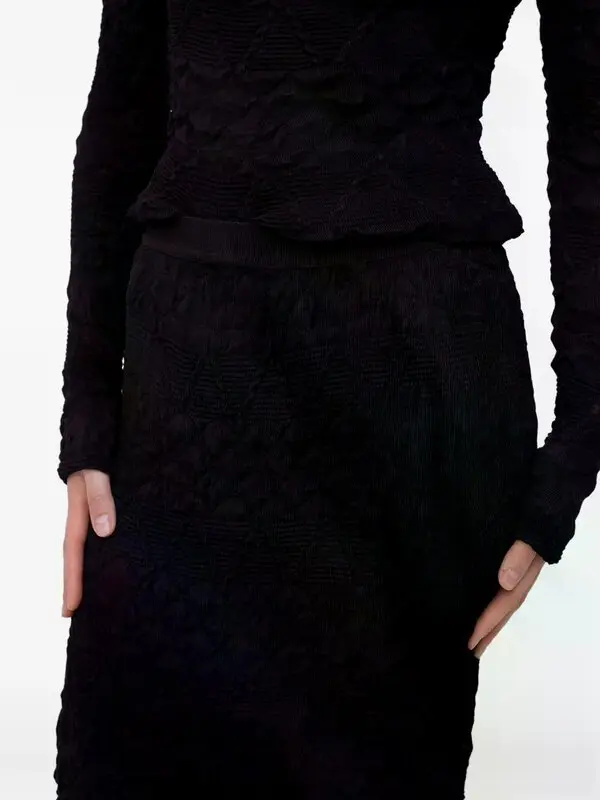BOSS Textured Panelled Midi Skirt