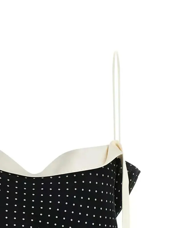 TOM FORD Polka Dot Tuxedo Band Top - Black